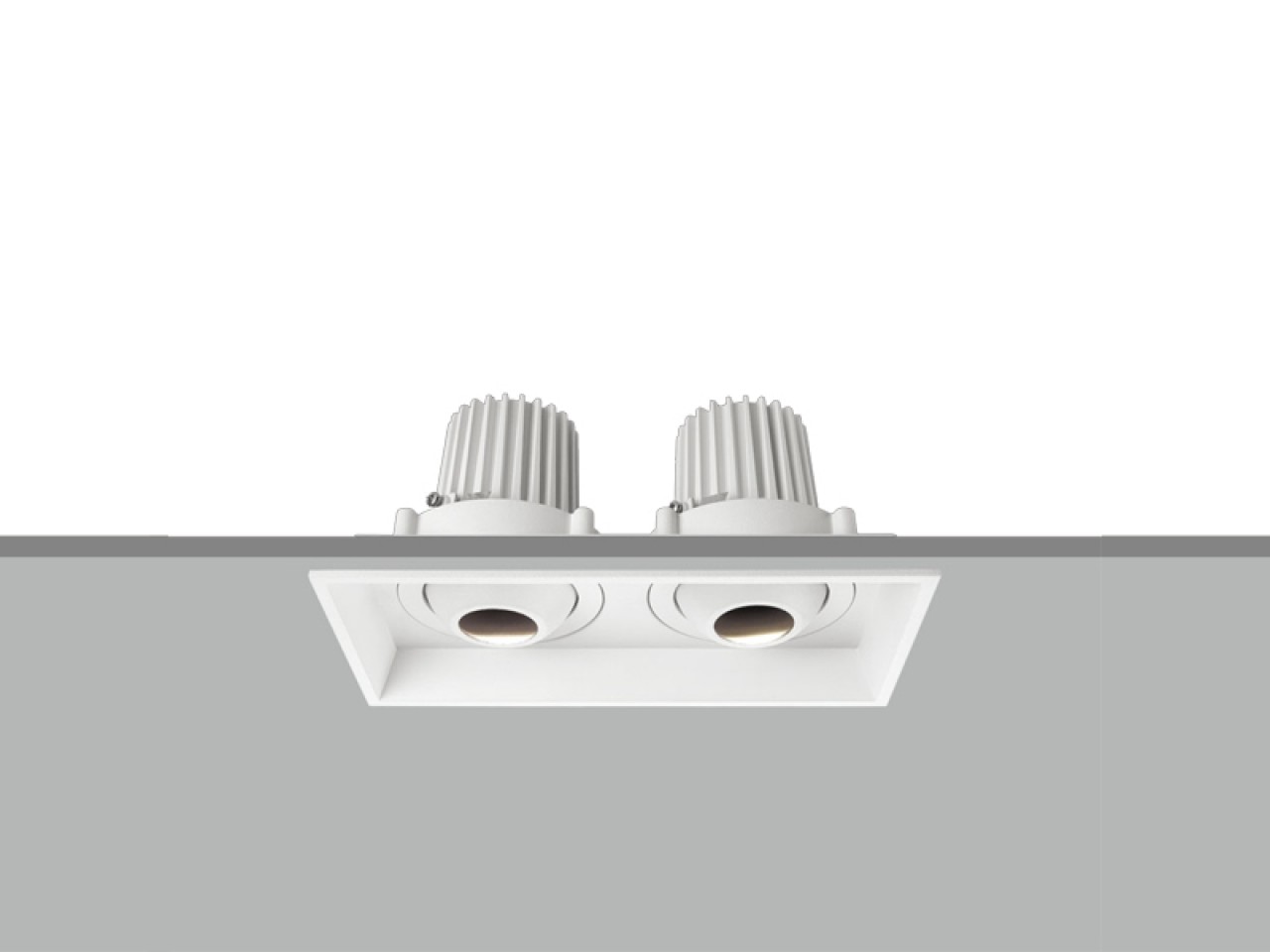 TE VN4188 2x7W Twin Adjustable Tilt Angle Square Recessed LED Downlight ...
